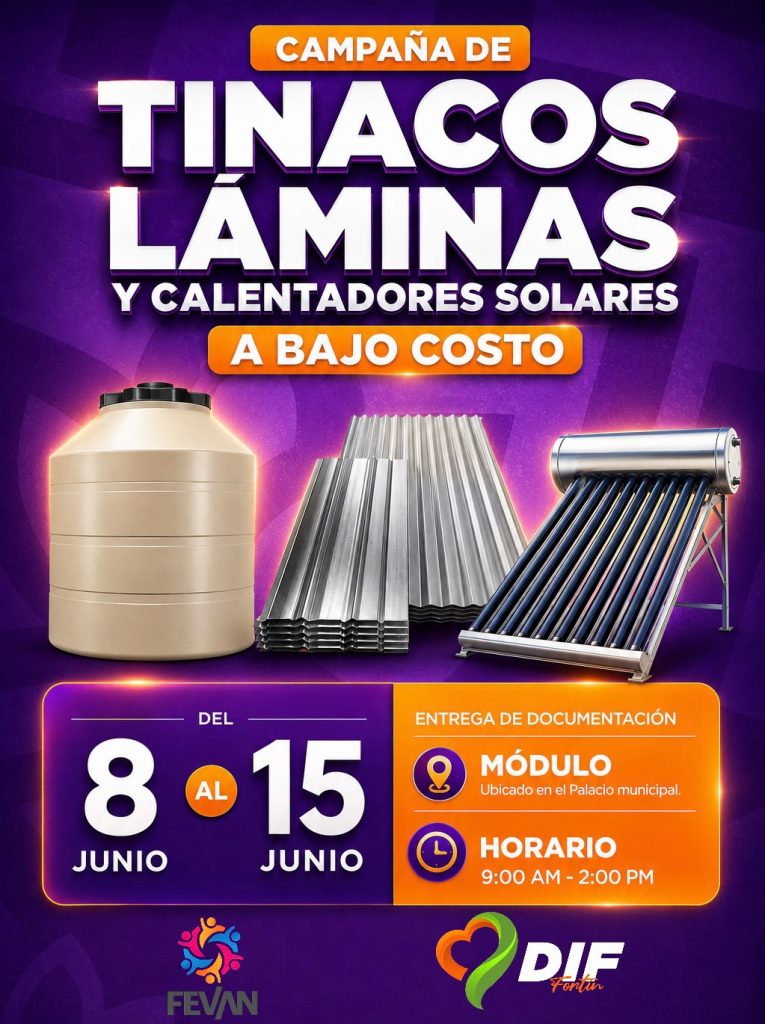 Inicia DIF Fortín 3ra. Campaña de apoyo de "Láminas, Tinacos y ...